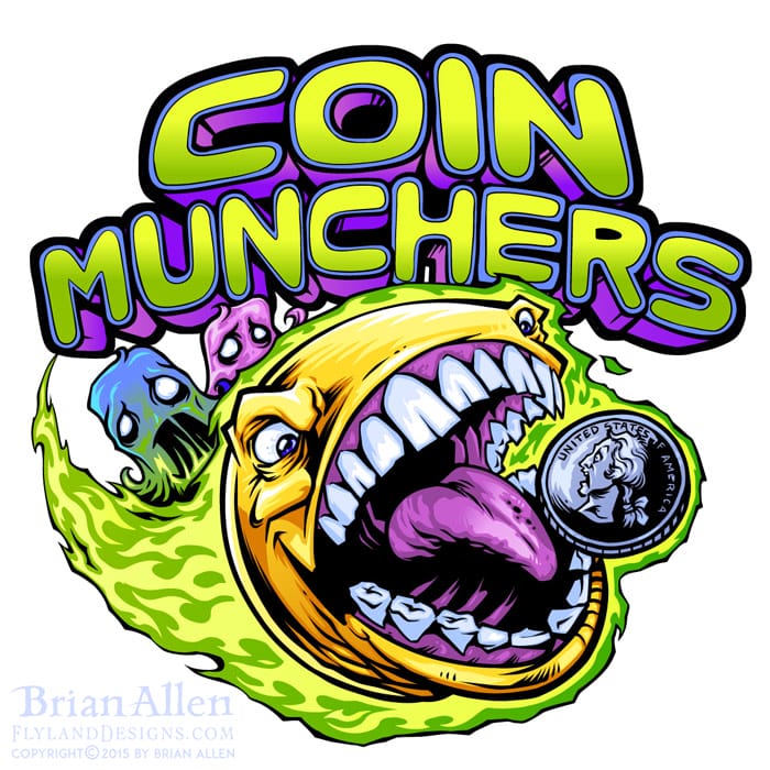 Coin Munchers Pac Man Logo - Flyland Designs, Freelance Illustration ...